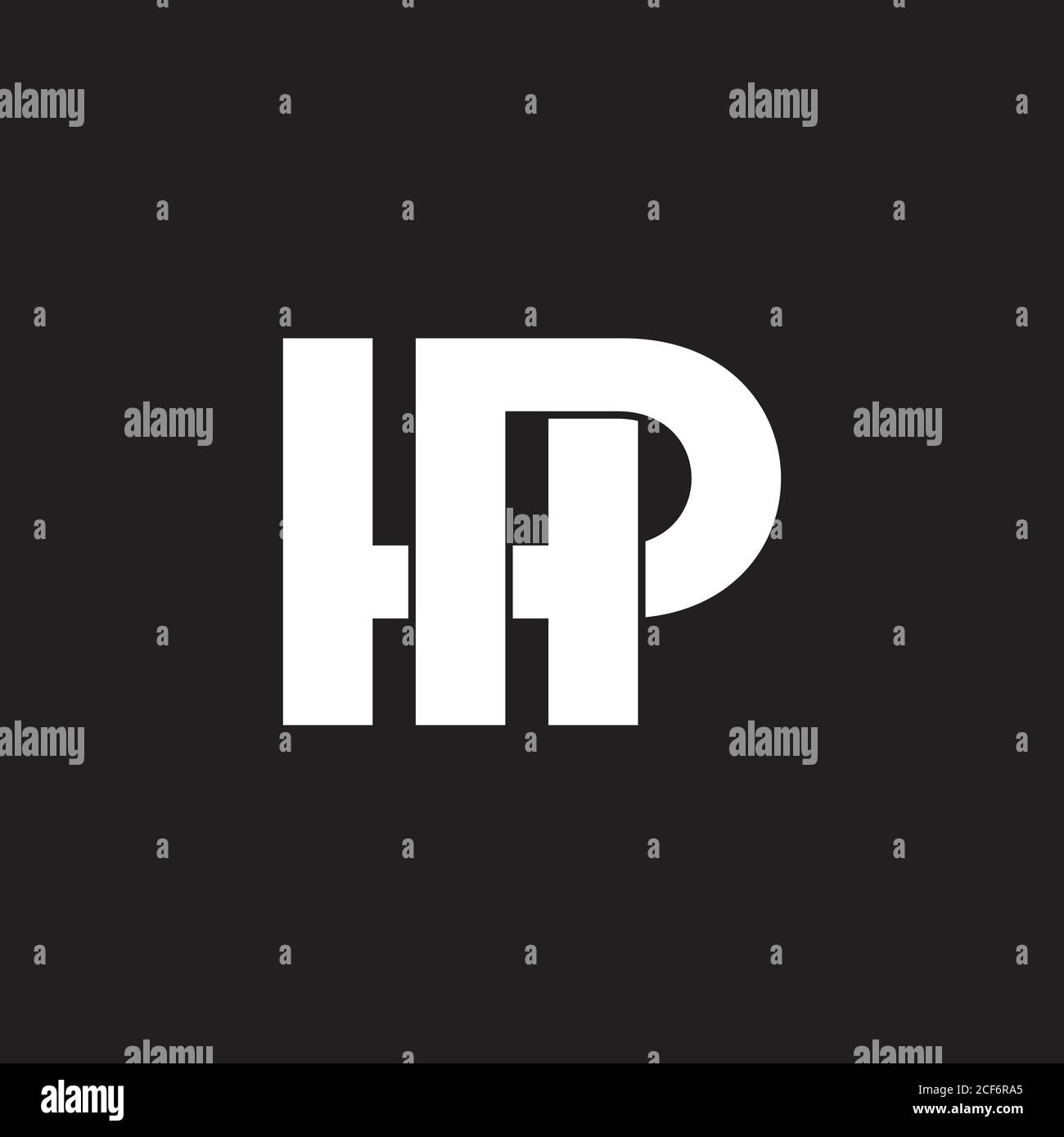 letter hp simple overlapping lines geometric logo vector Stock Vector ...