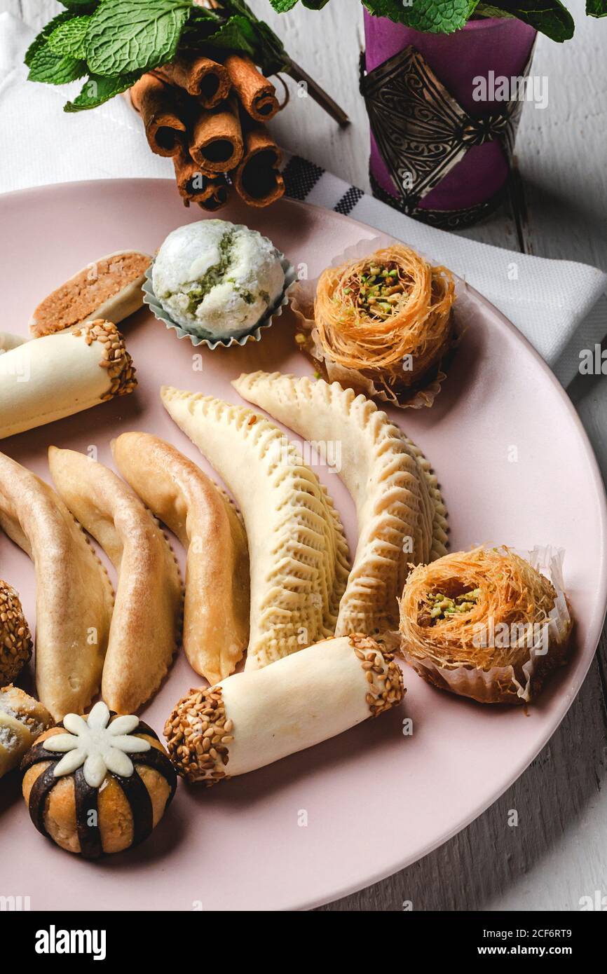 Traditional Arabic halal homemade sweet homemade, typical of Ramadan ...