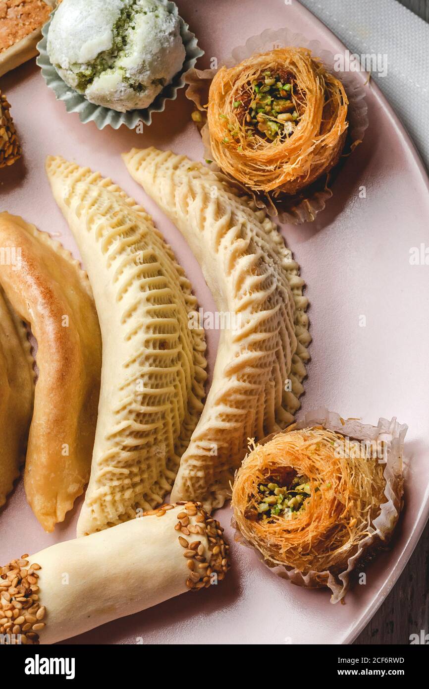 Traditional Arabic halal homemade sweet homemade, typical of Ramadan ...