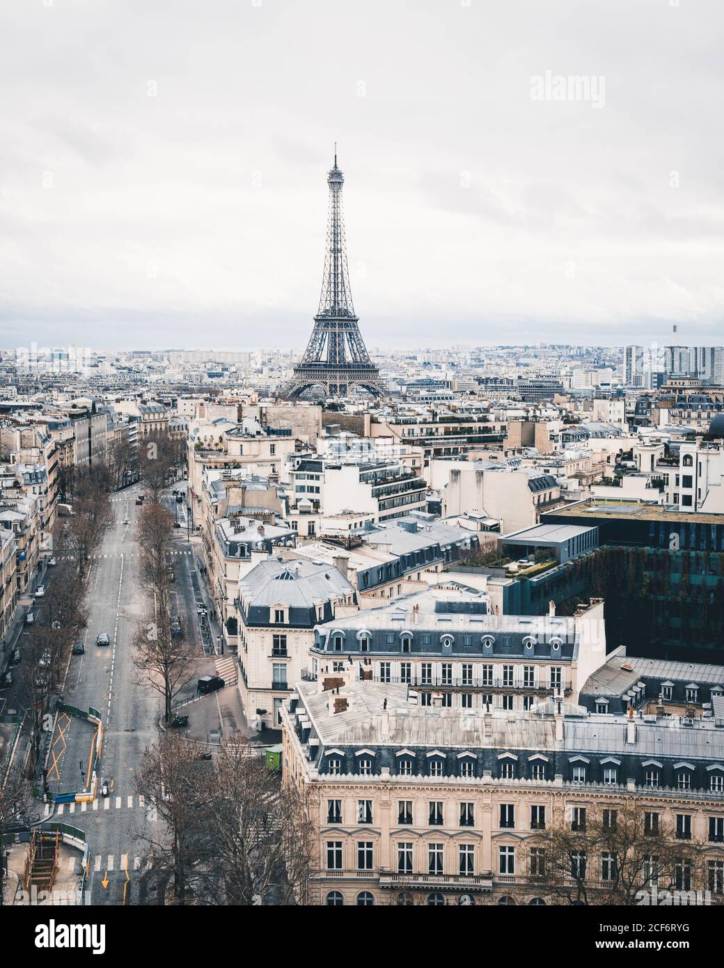 View of Eiffel Tower on street in Paris Stock Photo - Alamy