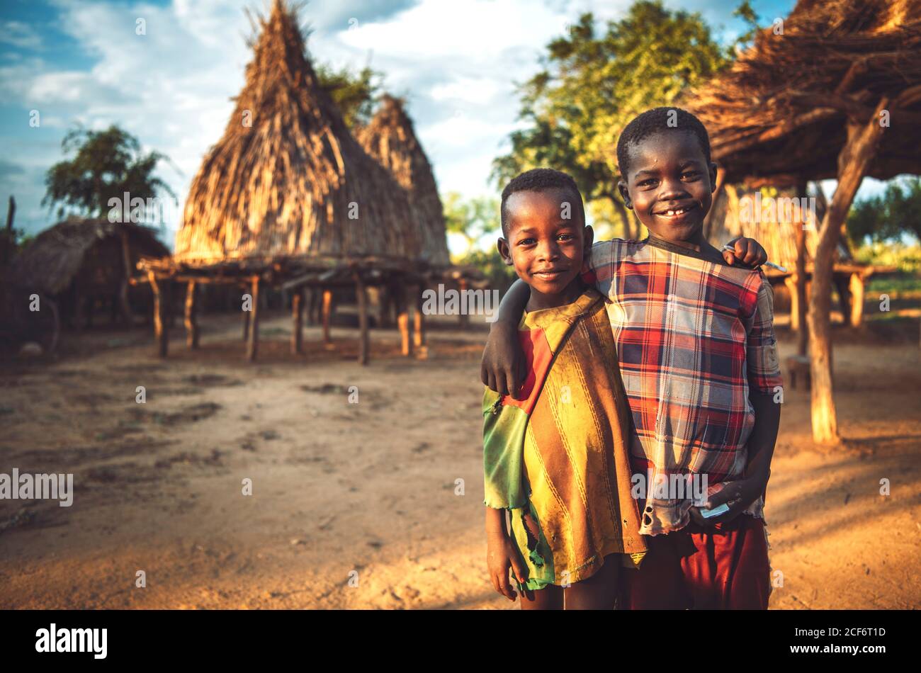 Omo Valley, Ethiopia - November 06, 2018: Smiling boys from Tsemay ...