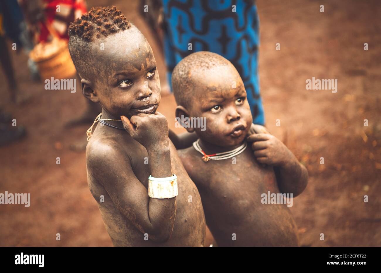 Omo Valley, Ethiopia - November 09, 2018: Children standing in middle ...