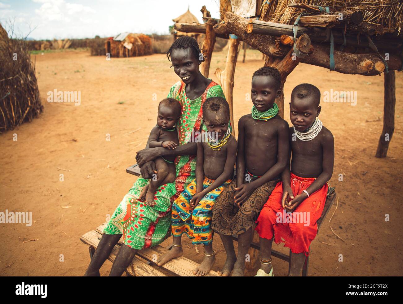 Omo Valley, Ethiopia - November 08, 2018: Woman and children from ...