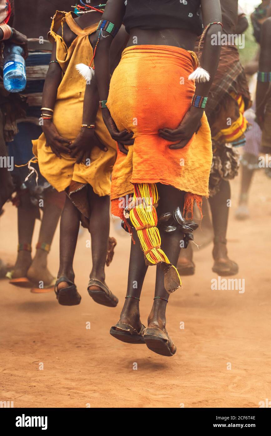 Omo Valley, Ethiopia - November 10, 2018: Hamer and Banna tribe women ...