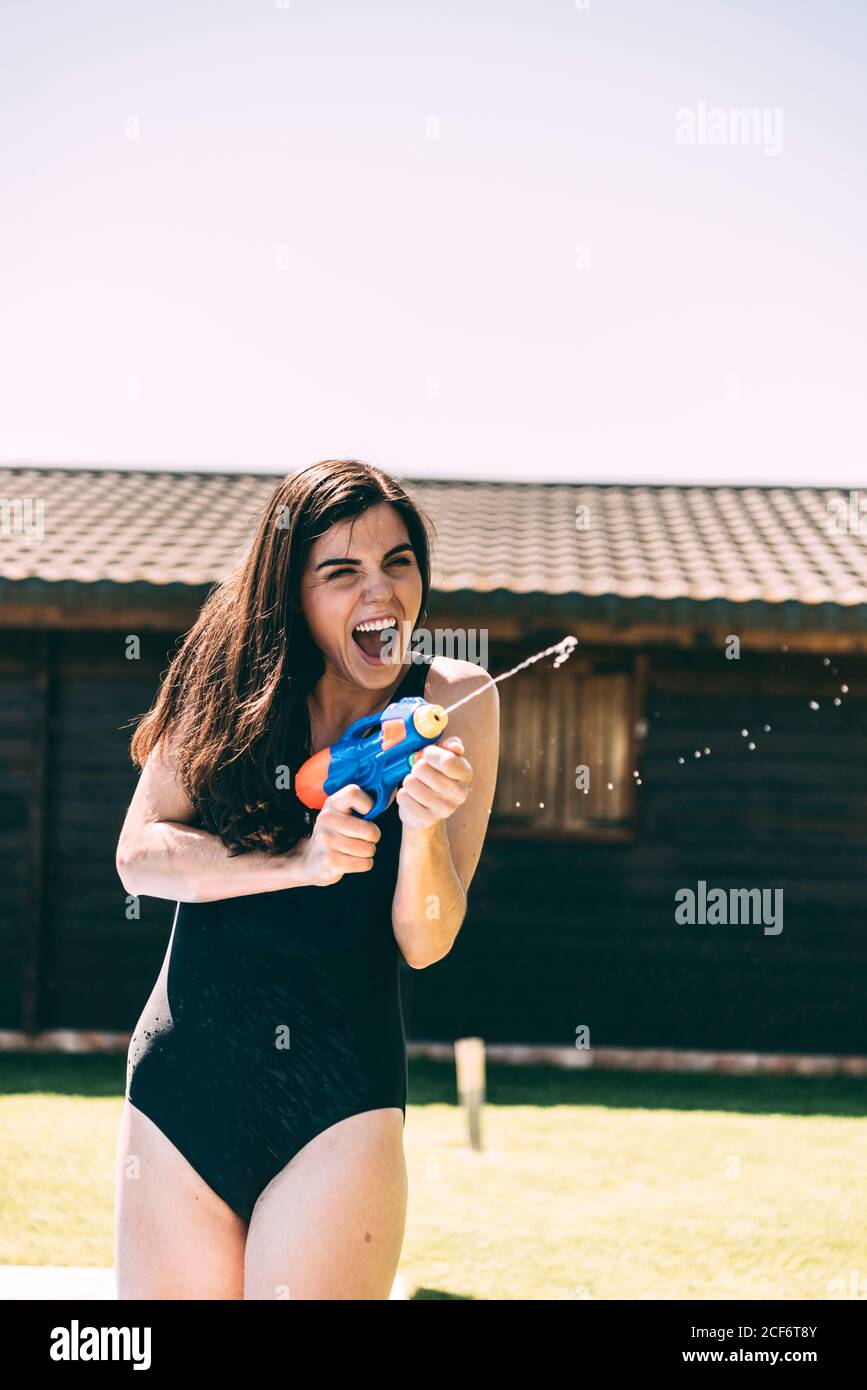 Woman Aiming High Resolution Stock Photography and Images - Alamy
