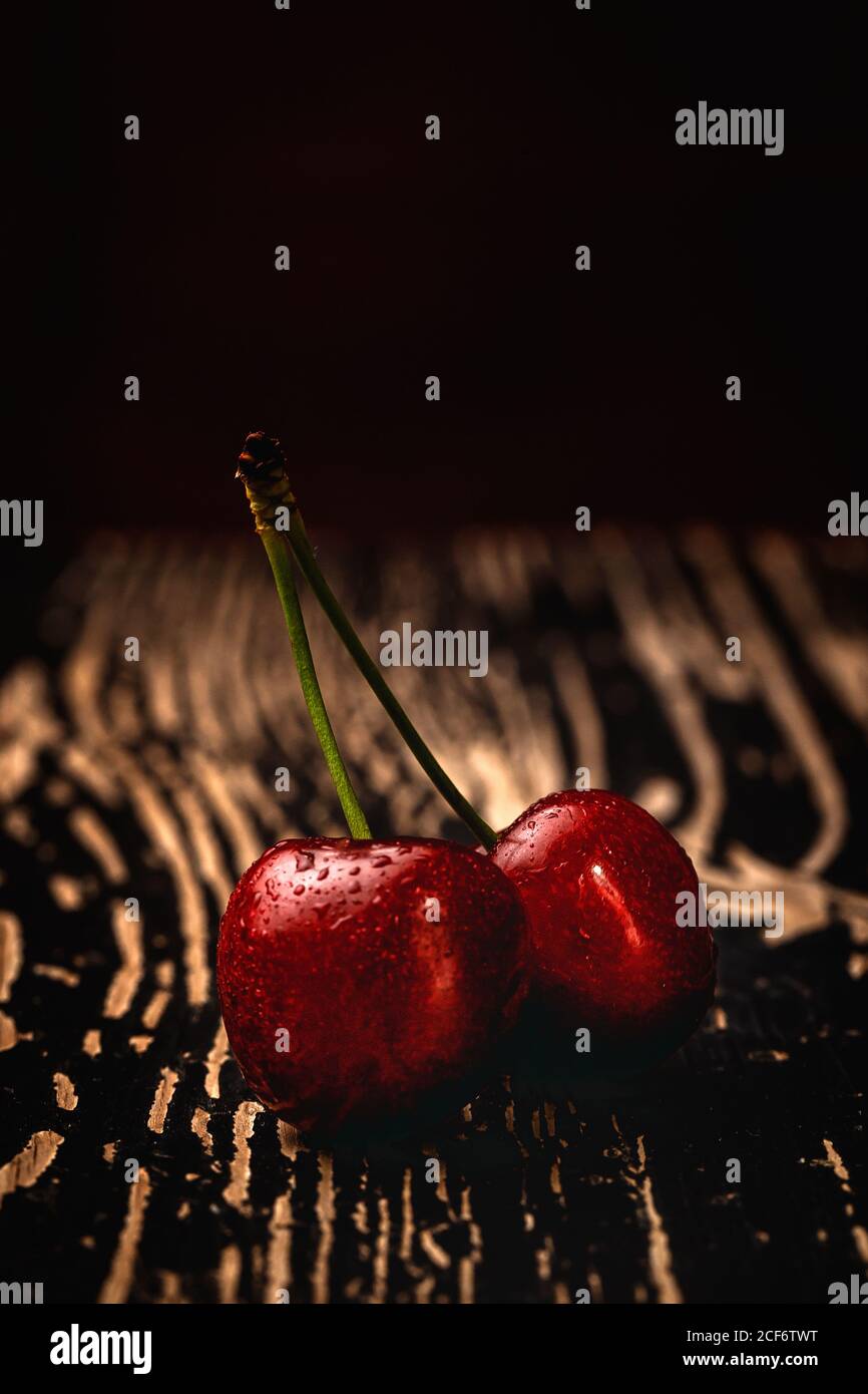 Cherry with stem hi-res stock photography and images - Alamy
