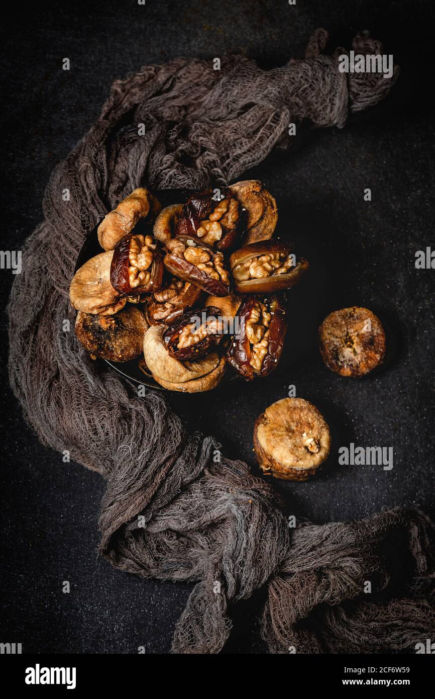 Dates fruits with walnuts and dried figs and cinnamon muslim halal ...