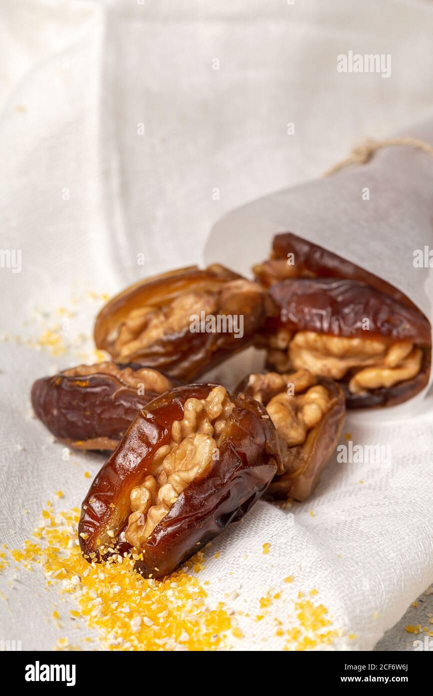Dates fruits with walnut sand dried figs, mint and cinnamon muslim ...