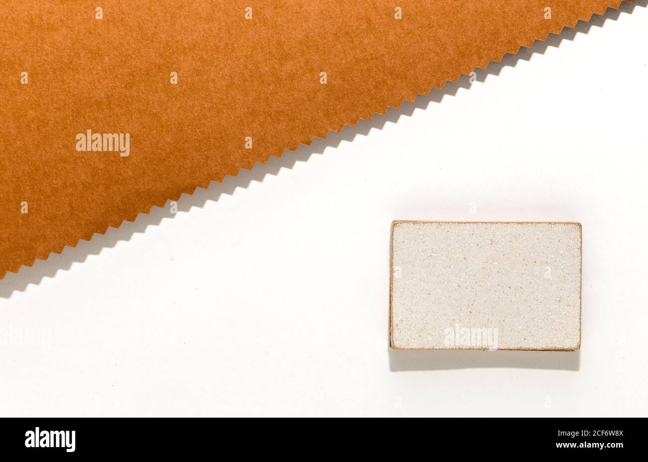 Natural leather labels for price or advertising on colorful background ...