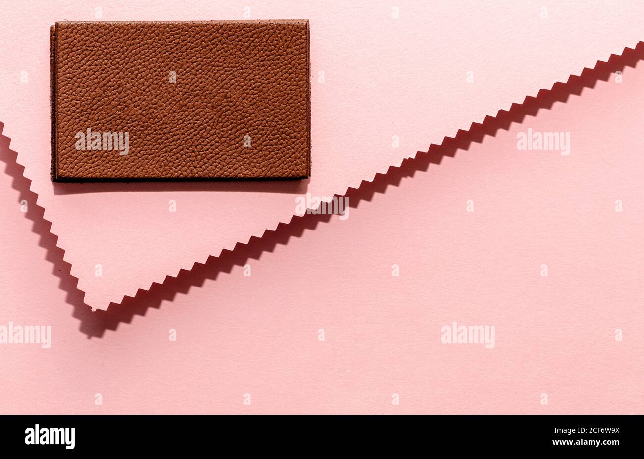 Natural leather labels for price or advertising on colorful background ...