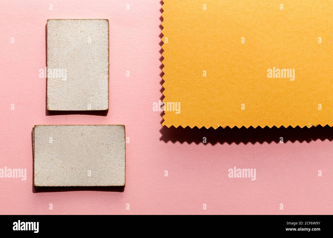 Natural leather labels for price or advertising on colorful background ...