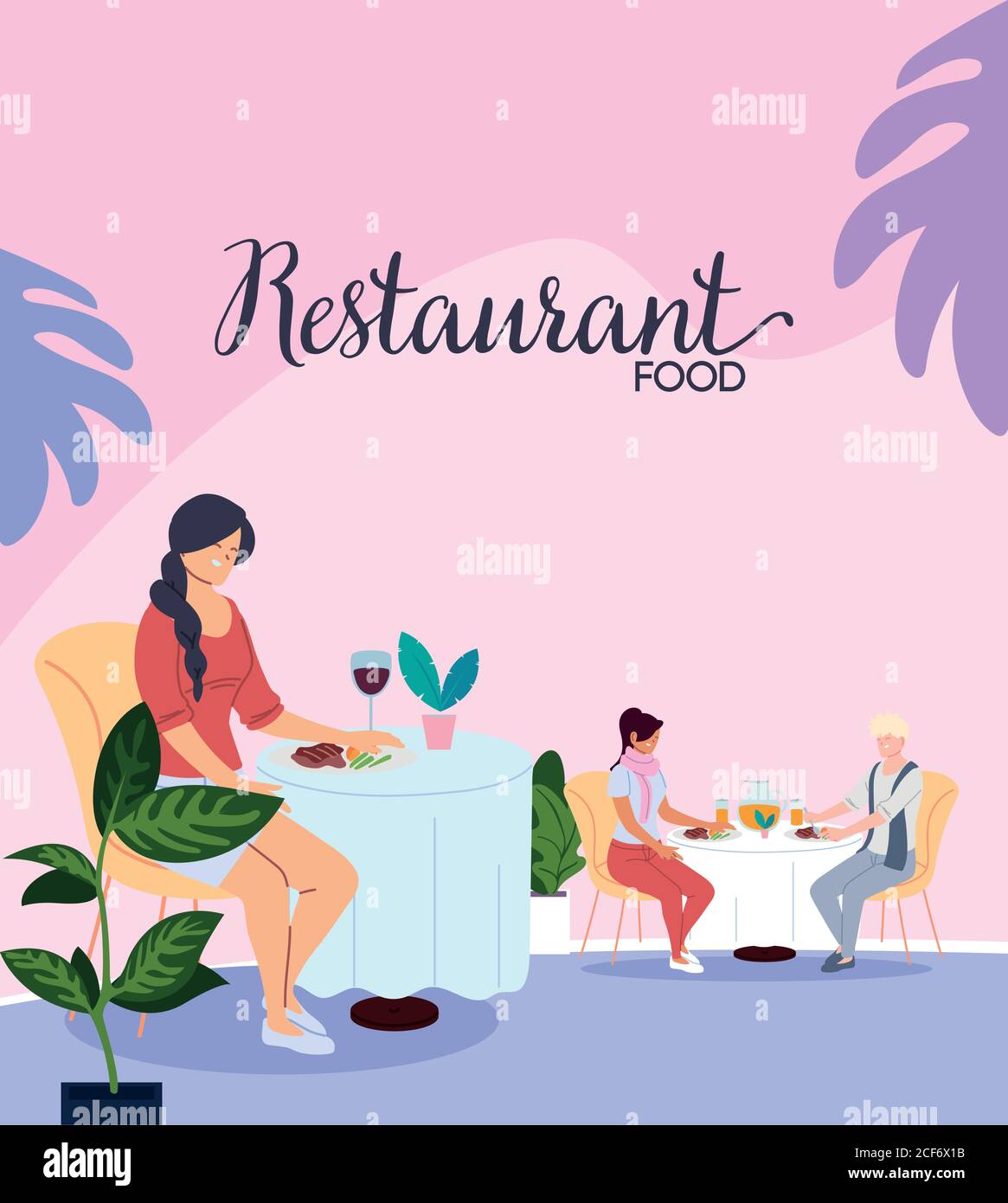 People dining in an exclusive luxury restaurant vector illustration ...