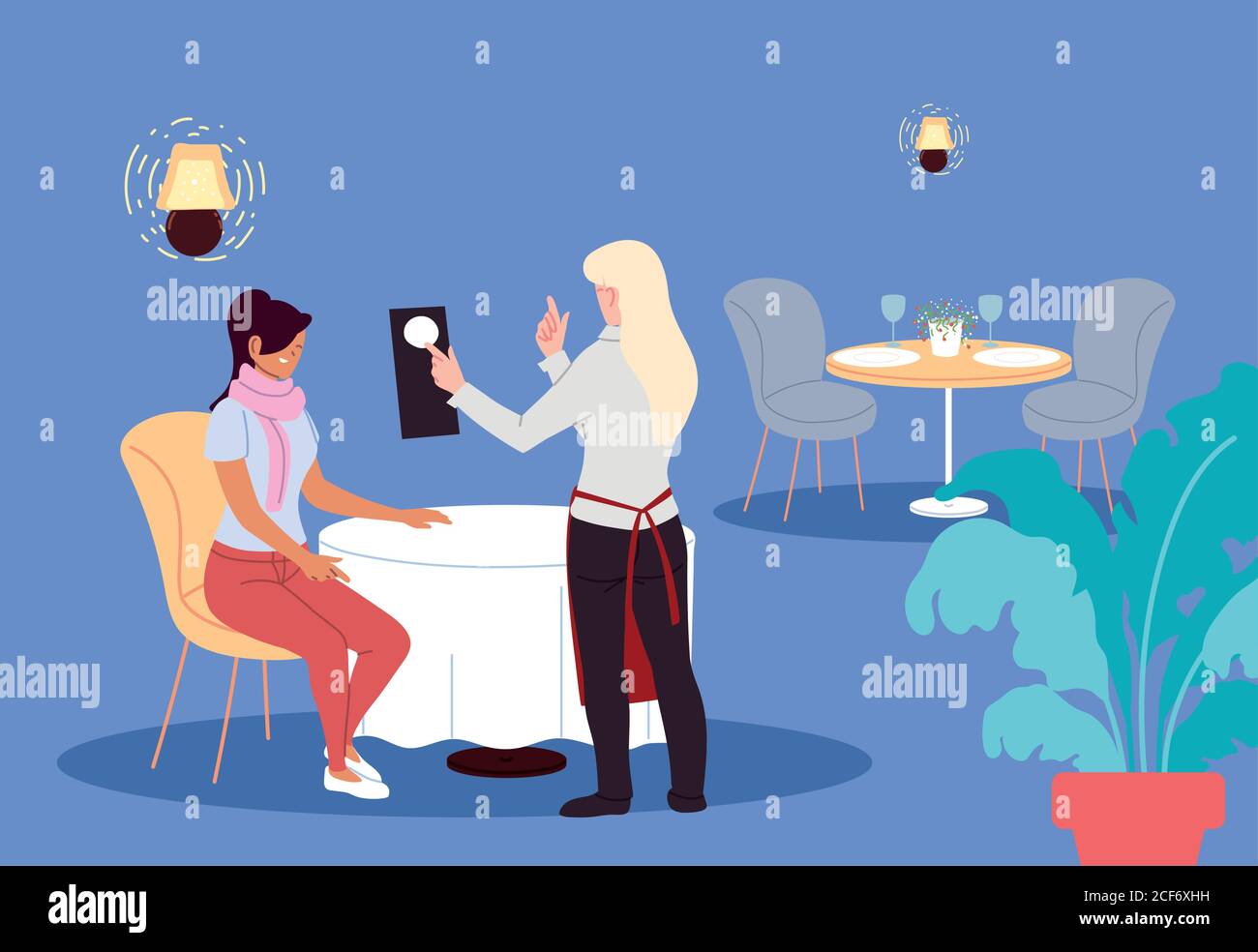 Young waitress taking order Stock Vector Images - Alamy