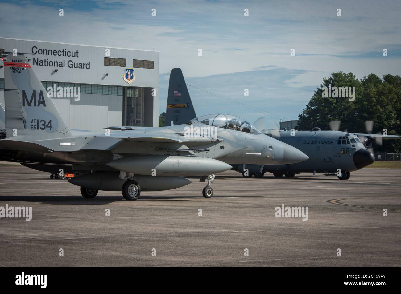 An F-15 Eagle assigned to the 104th Fighter Wing, Massachusetts Air ...