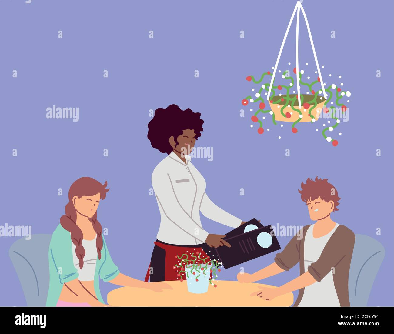 Waitress taking order Stock Vector Images - Alamy