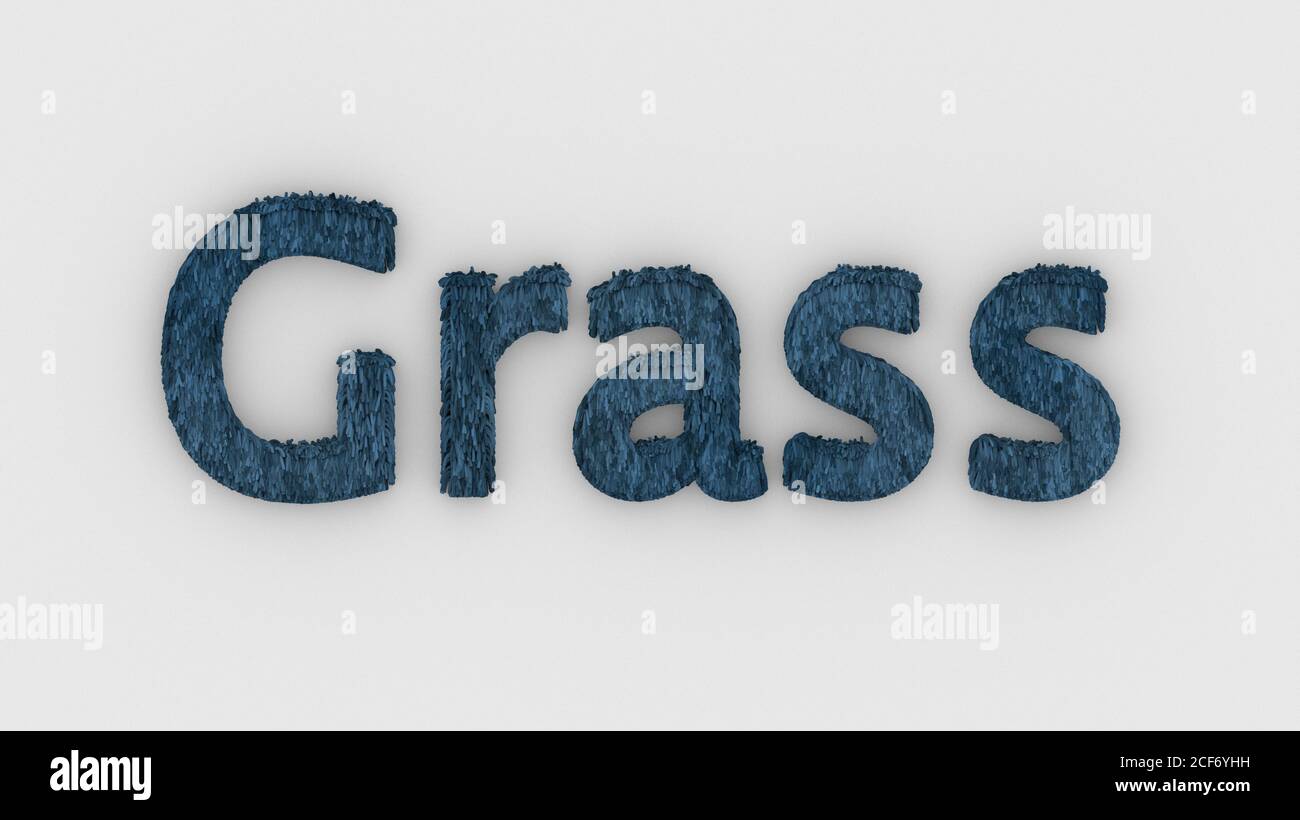 Grass - 3d word blue on white background. fresh Grass letters isolated ...