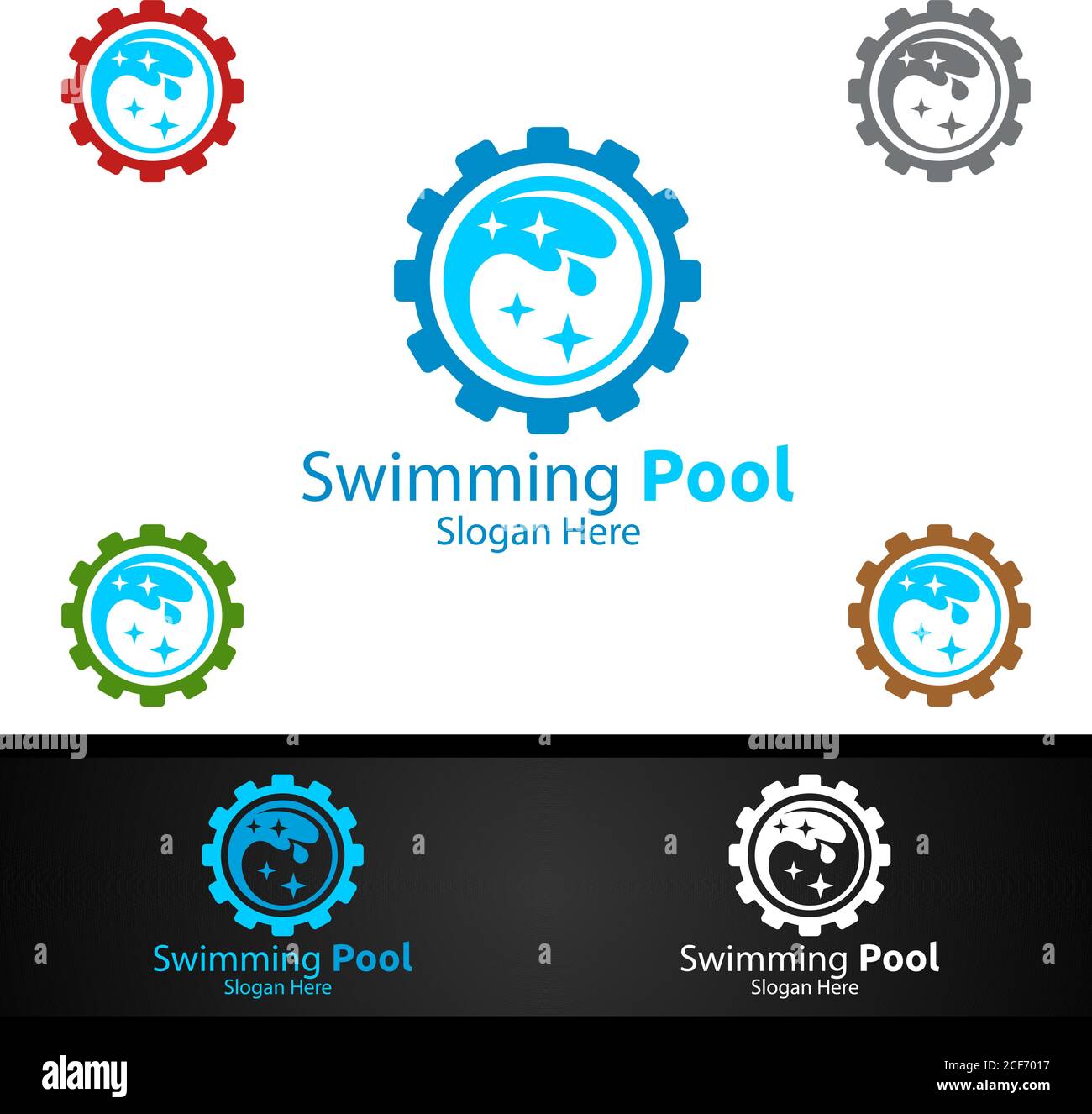Swimming Pool Service Logo with Cleaning Pool and Maintenance Concept ...