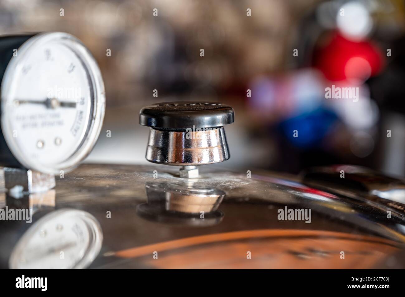 Old fashioned method of preserving food by canning and pressure cooking ...