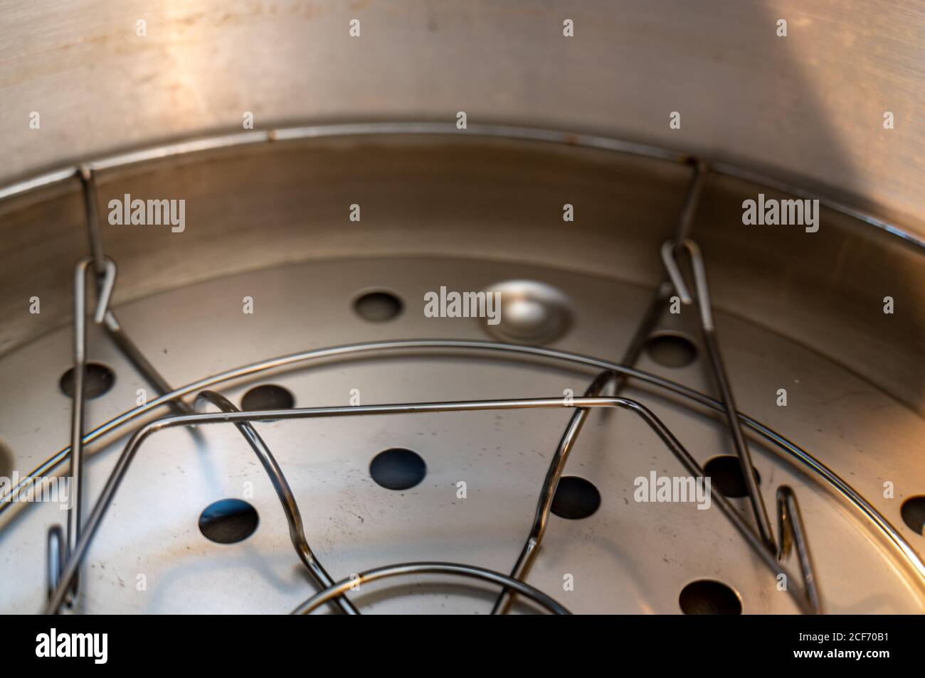 Old fashioned method of preserving food by canning and pressure cooking ...