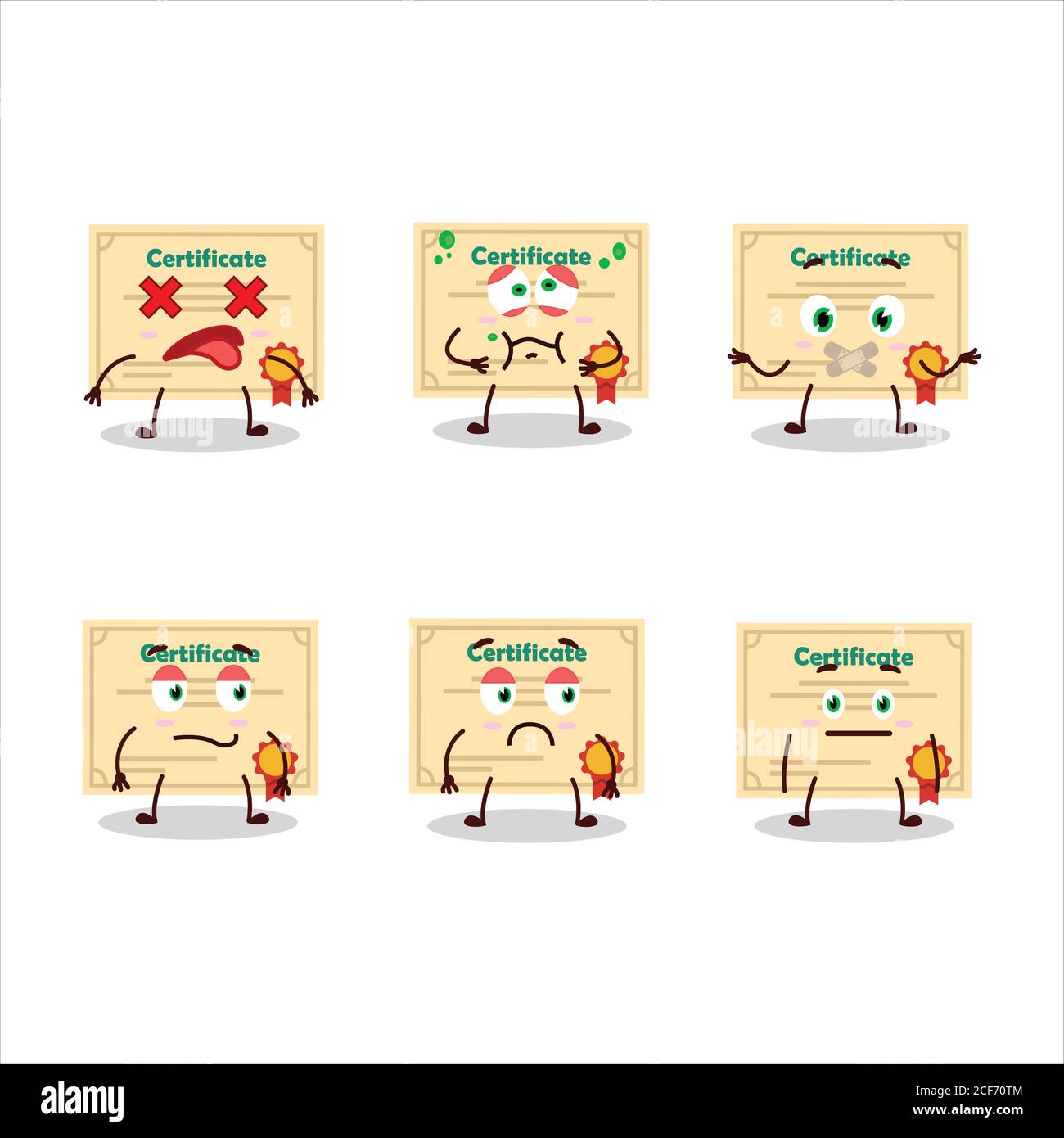 Certificate paper cartoon character with nope expression Stock Vector ...