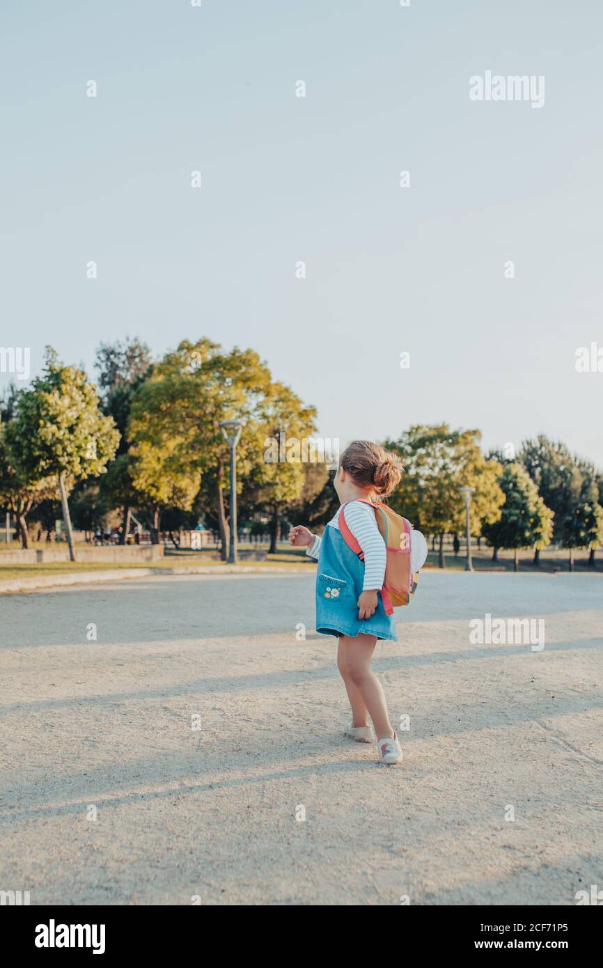Child With Backpack Side View High Resolution Stock Photography and ...