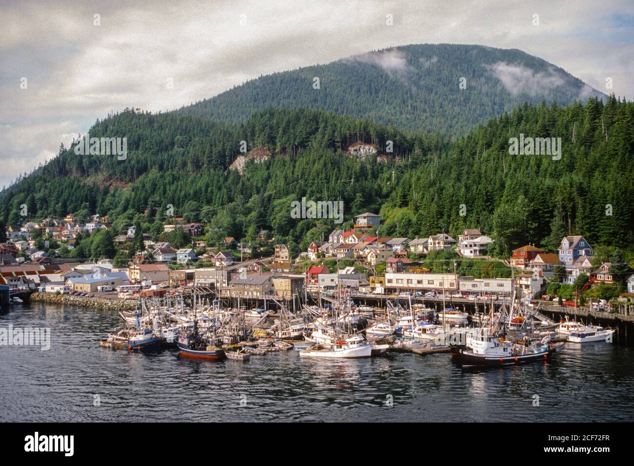 Summer View of Ketchikan Waterfront and Houses, Alaska, USA ...