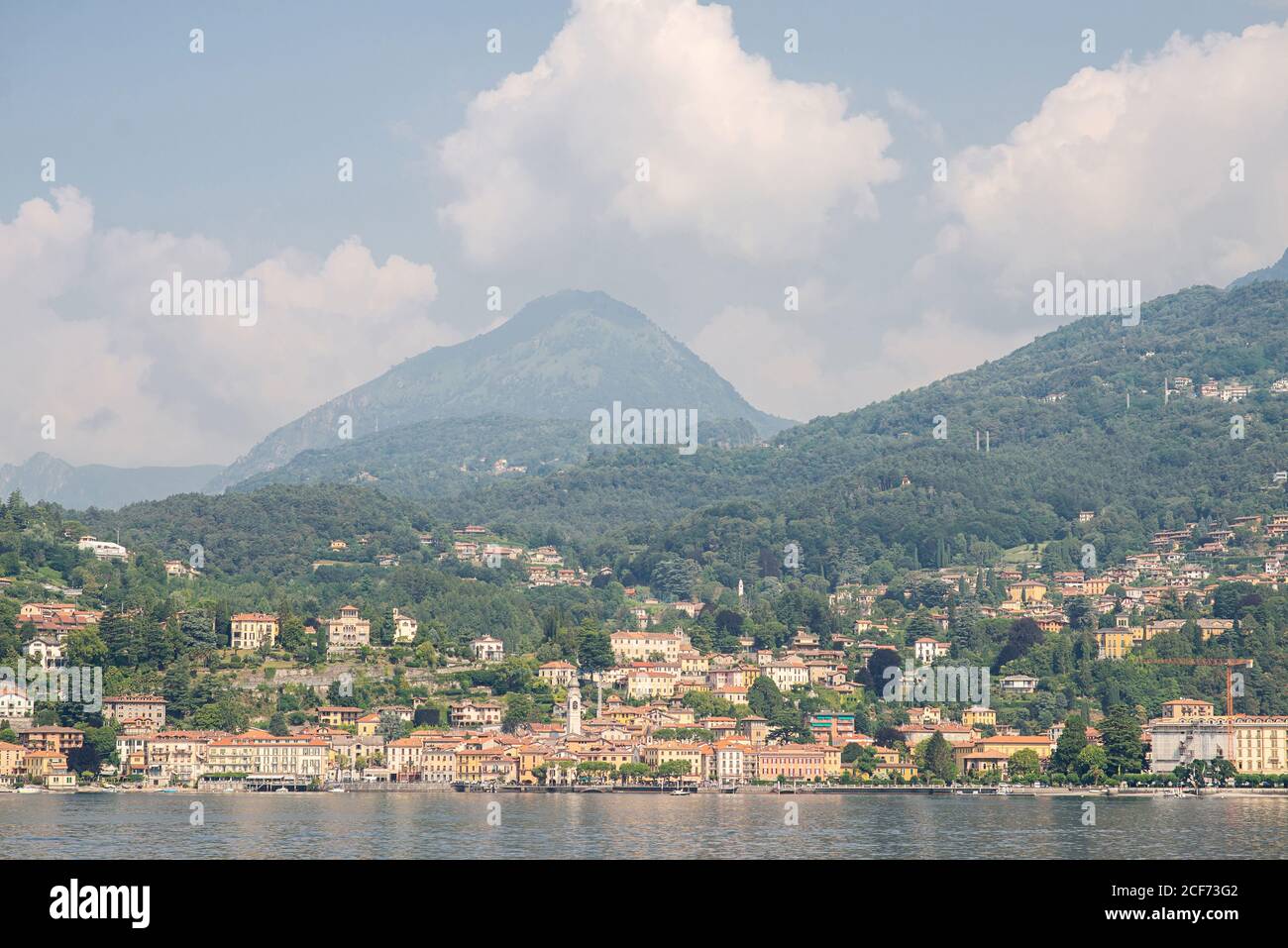 Panorama of Menaggio Town on Lake Como in Italy. Bright Architecture ...