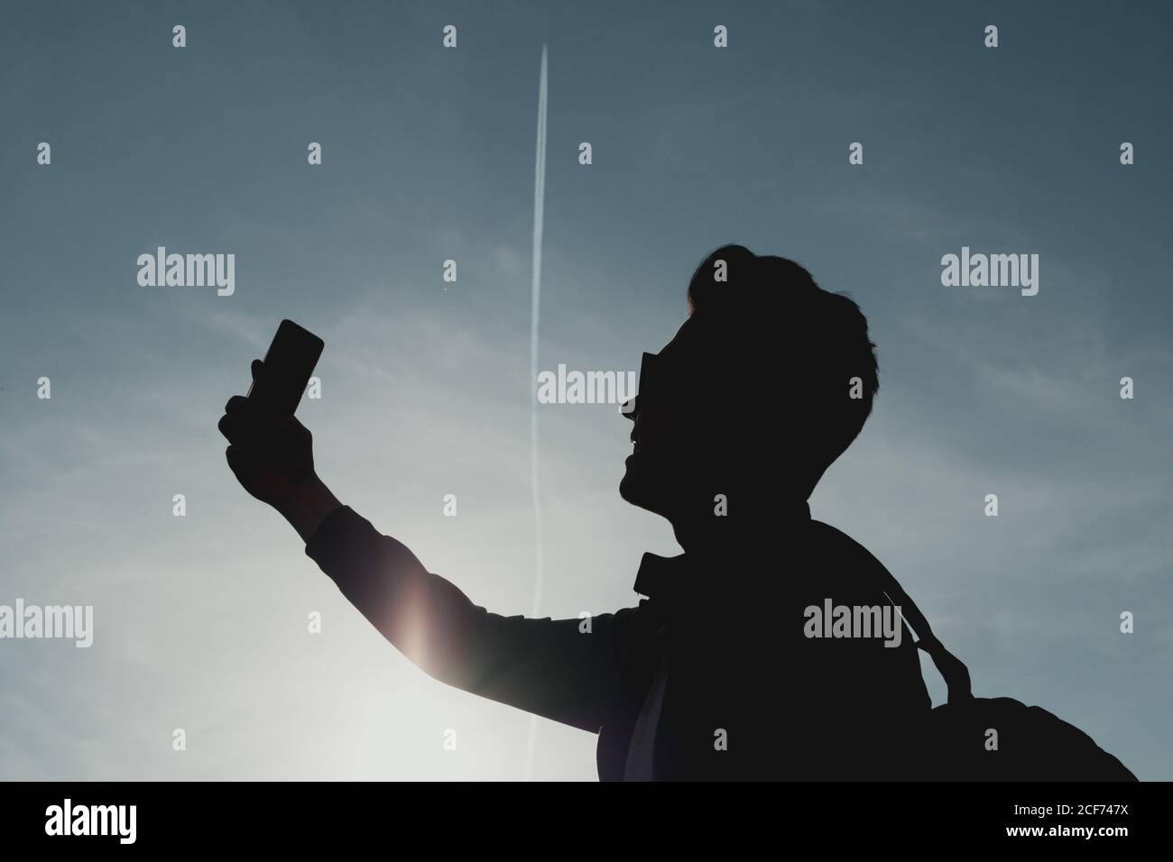 Man Mobile Phone Silhouette High Resolution Stock Photography and ...