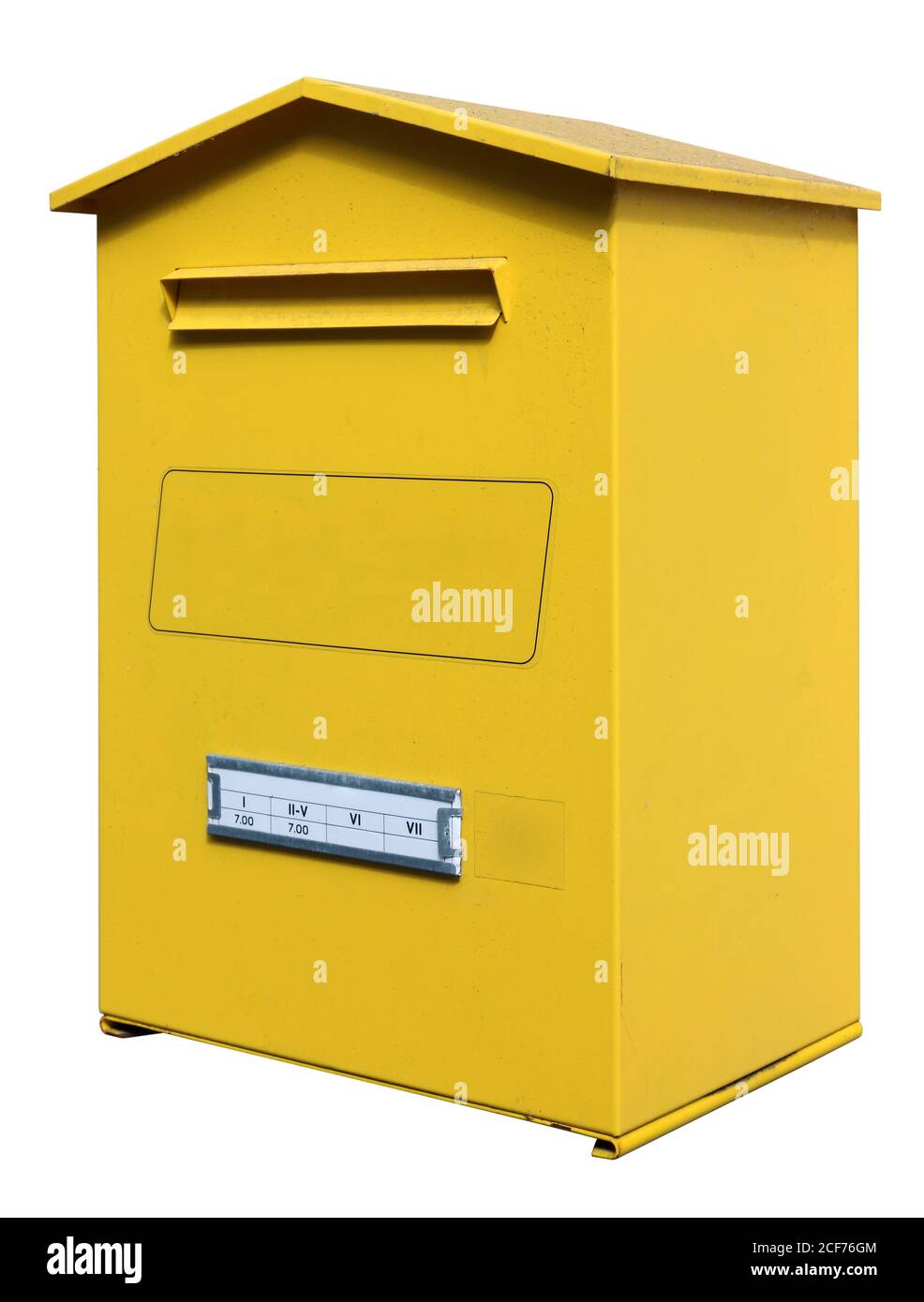 Old yellow metal letterbox on Cut Out Stock Images & Pictures - Alamy