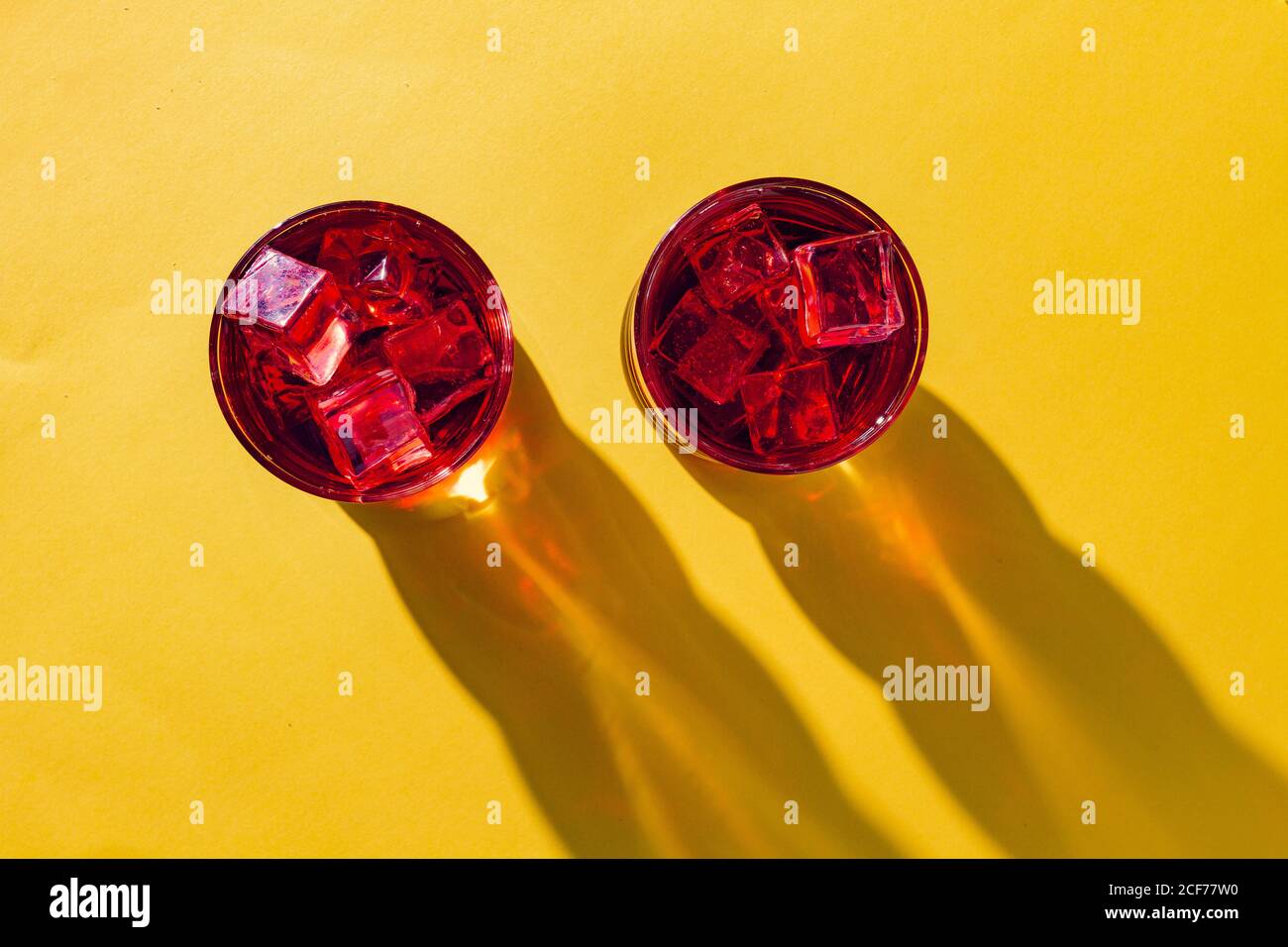 Glass with cold red beverage Stock Photo - Alamy