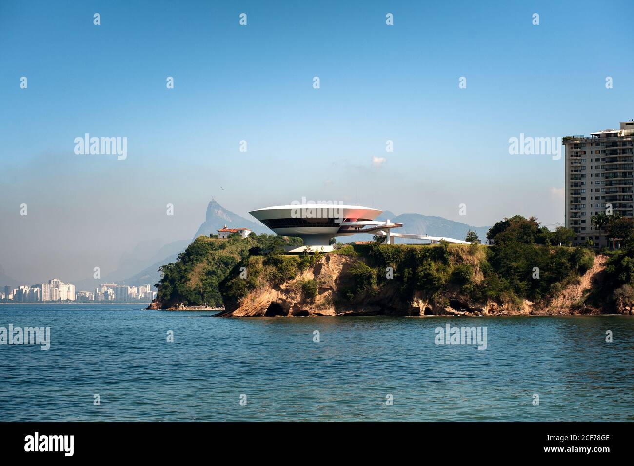 Nice views of the Niteroi Museum and a beach in Brazil Stock Photo - Alamy