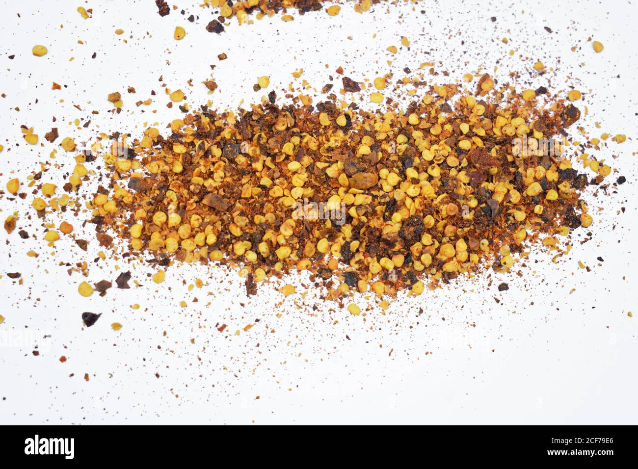 Red hot Chili pepper powder on white background Stock Photo - Alamy