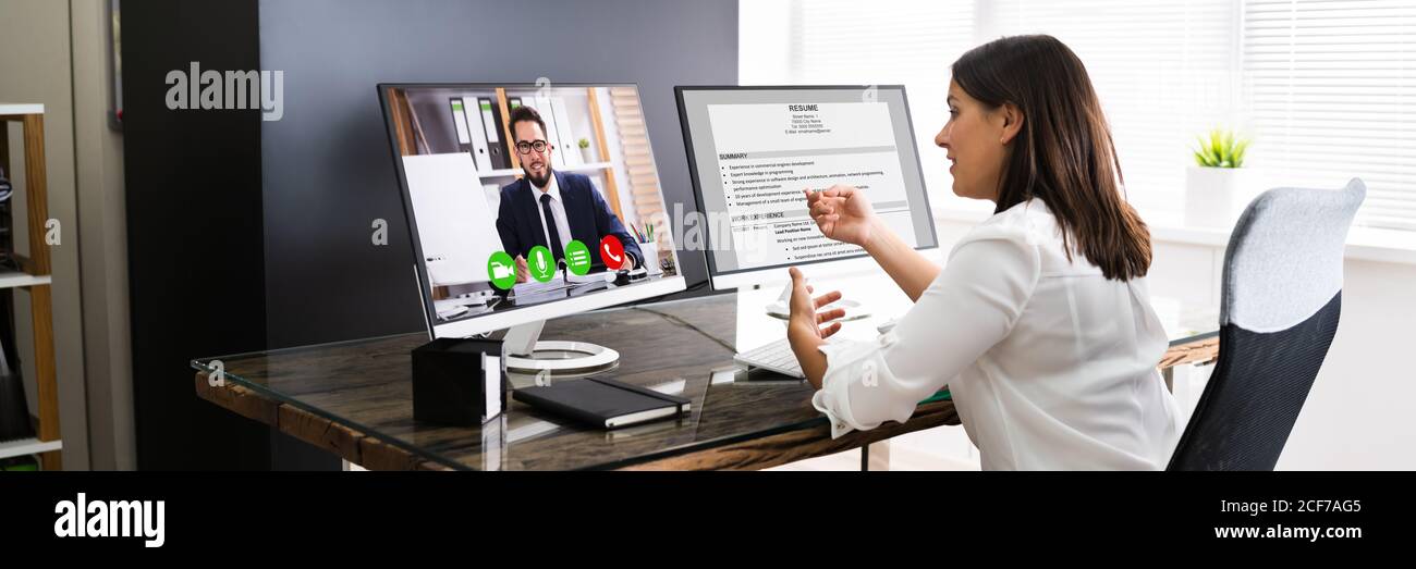 Online Video Conference Job Interview Meeting Call Stock Photo - Alamy