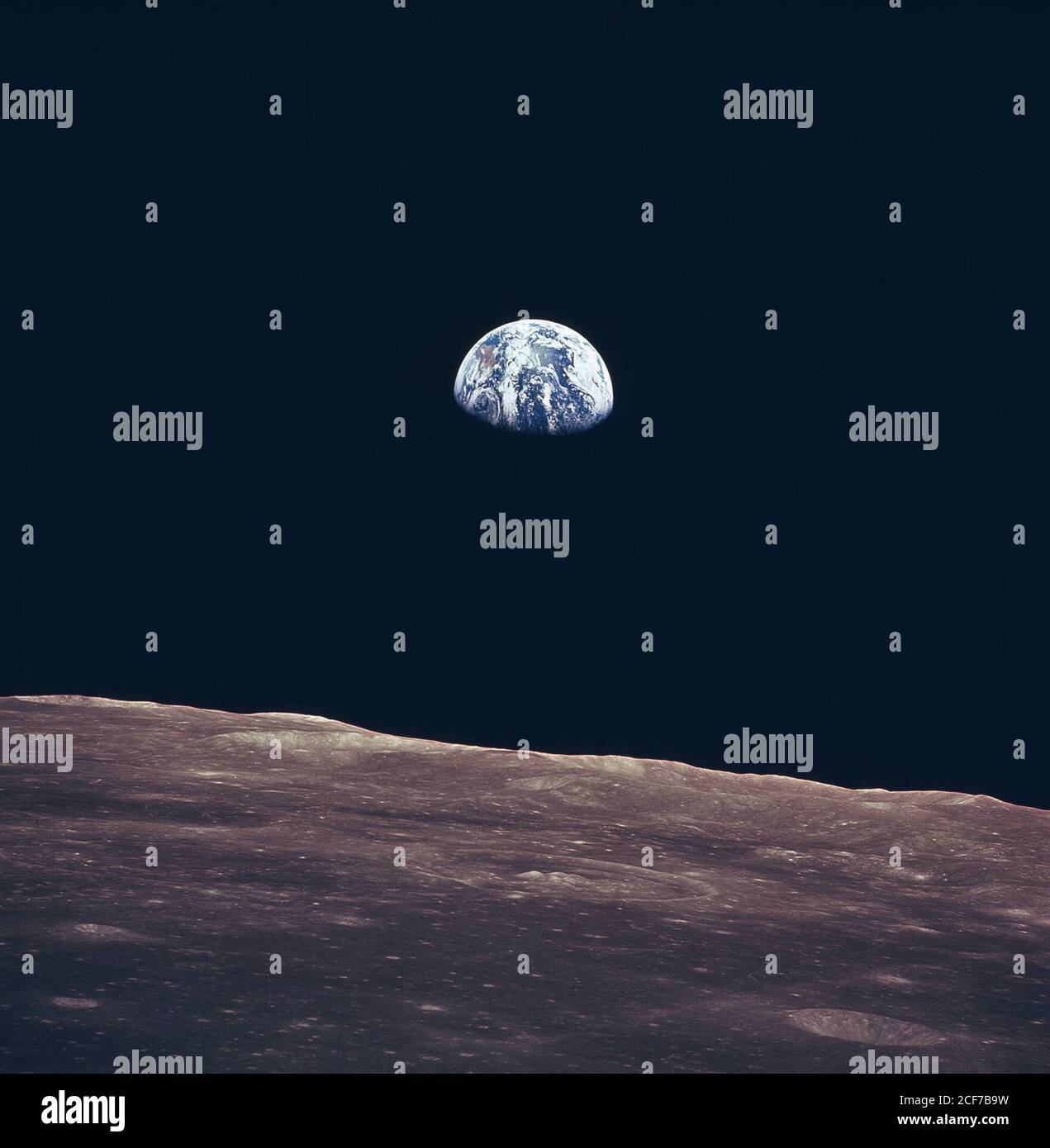 Earth Rise as Seen From Lunar Surface Stock Photo - Alamy