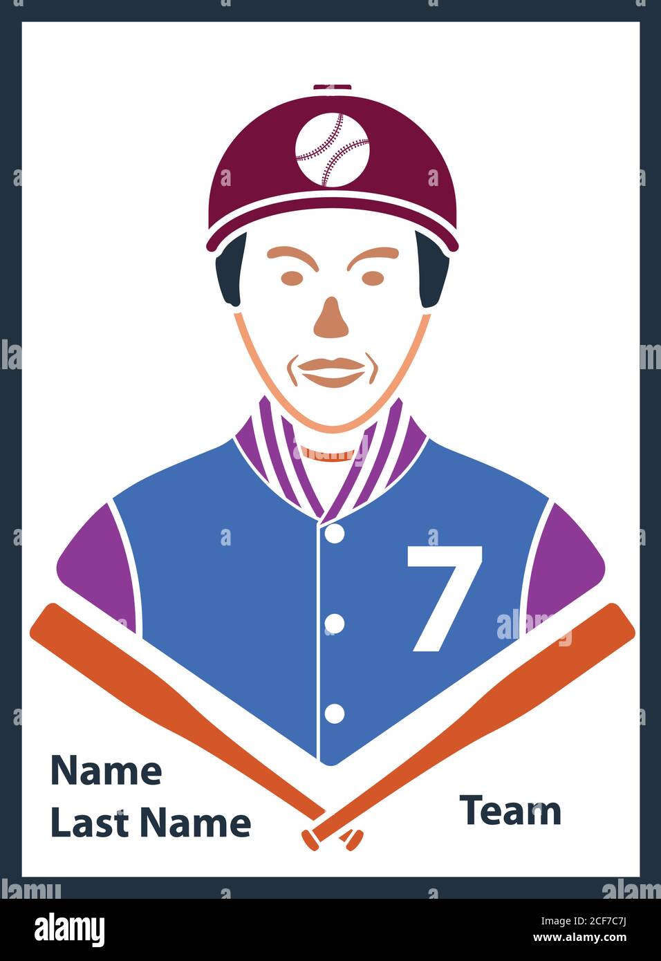 Baseball Card Icon. Flat Color Design. Vector Illustration Stock Vector ...