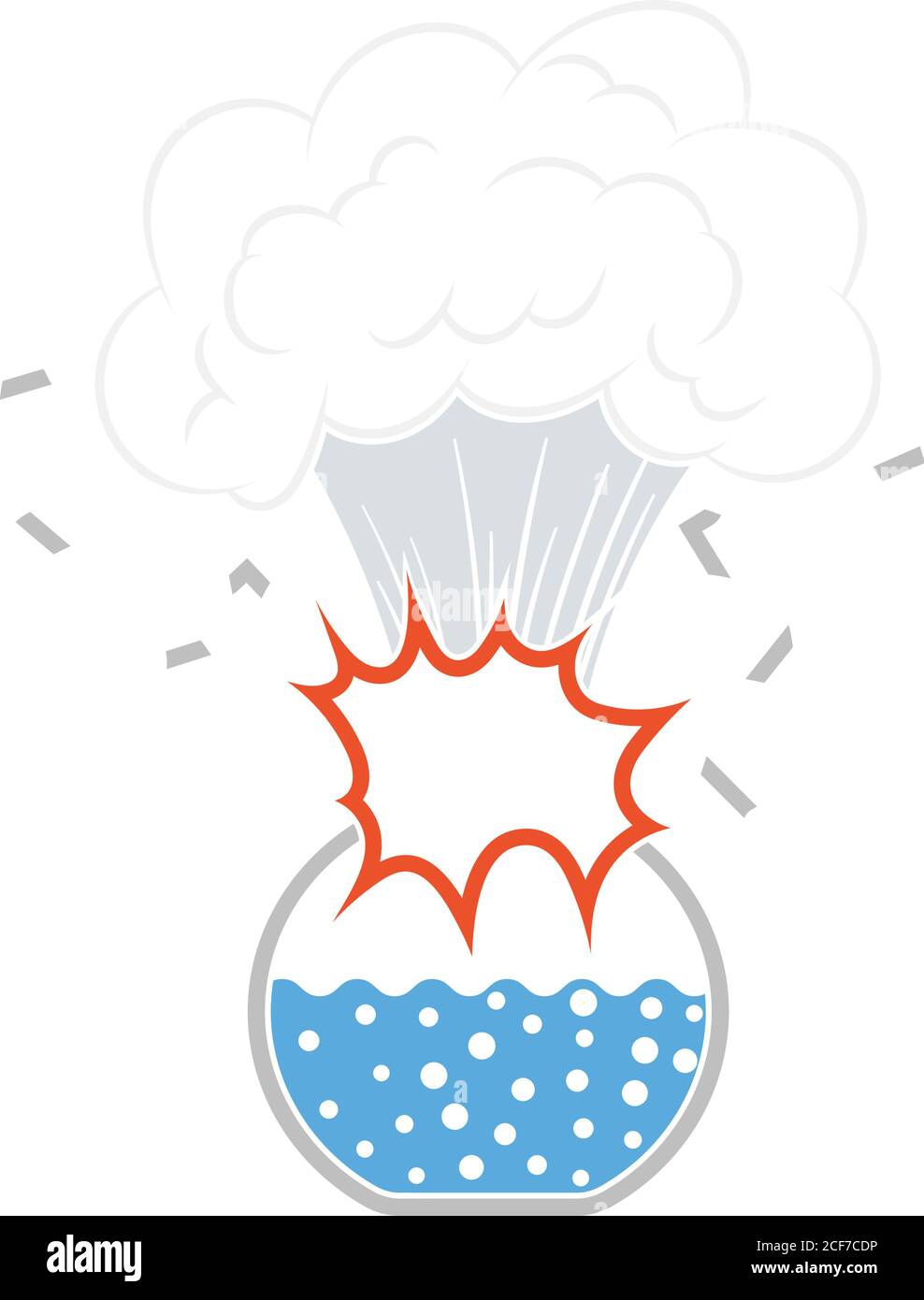 Icon Explosion Of Chemistry Flask. Flat Color Design. Vector ...