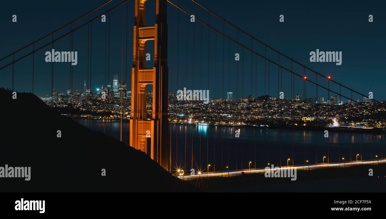 San Francisco Golden Gate Bridge at Night Stock Photo - Alamy
