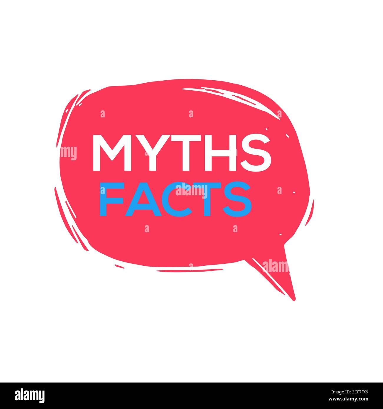 Myths facts. Speech bubble icons. Vector illustration on white ...