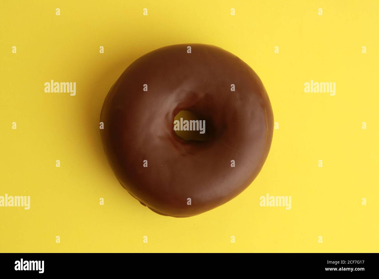 Top view of the sweet chocolate doughnut Stock Photo - Alamy