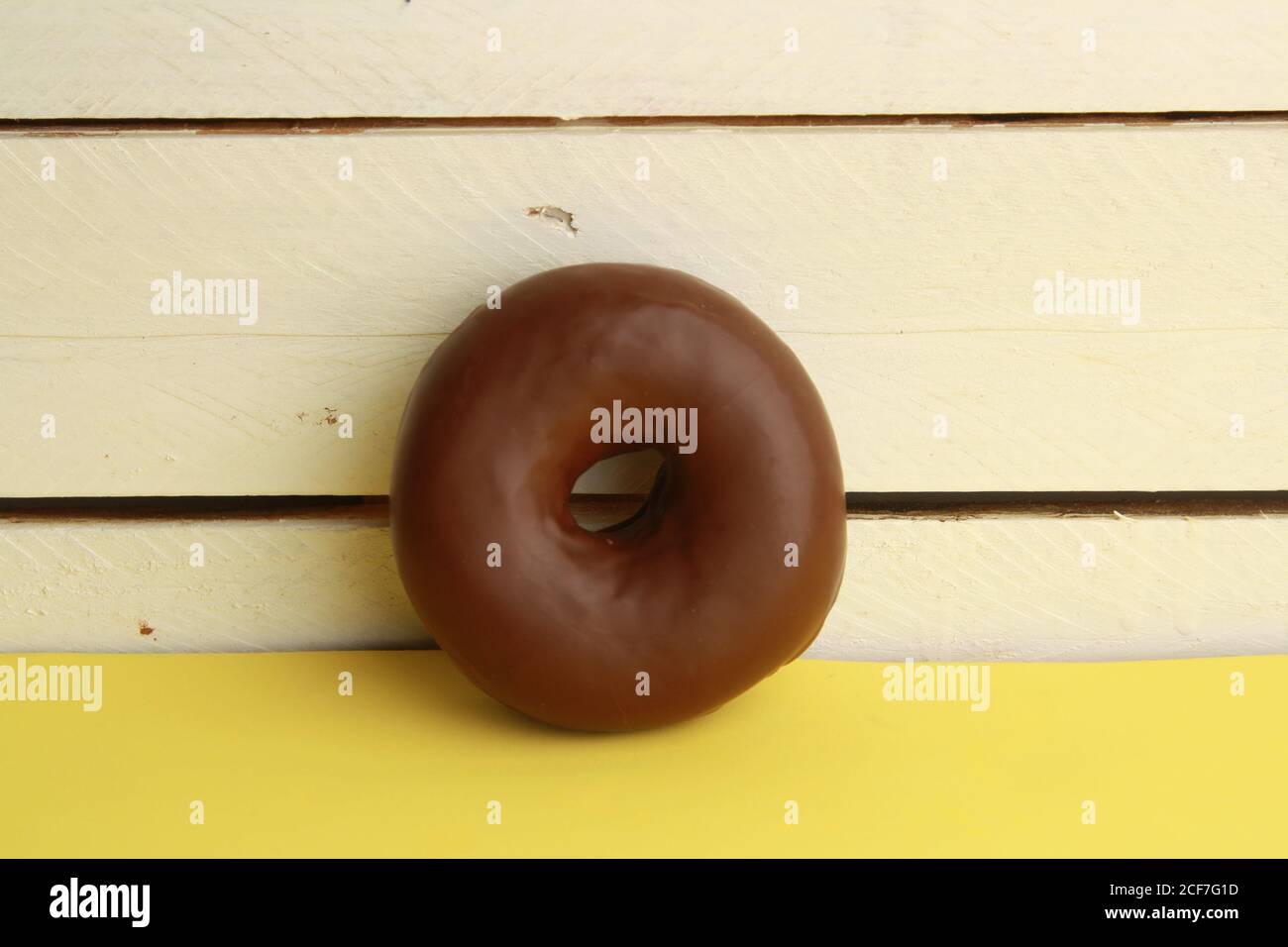 Top view of the sweet chocolate doughnut Stock Photo - Alamy