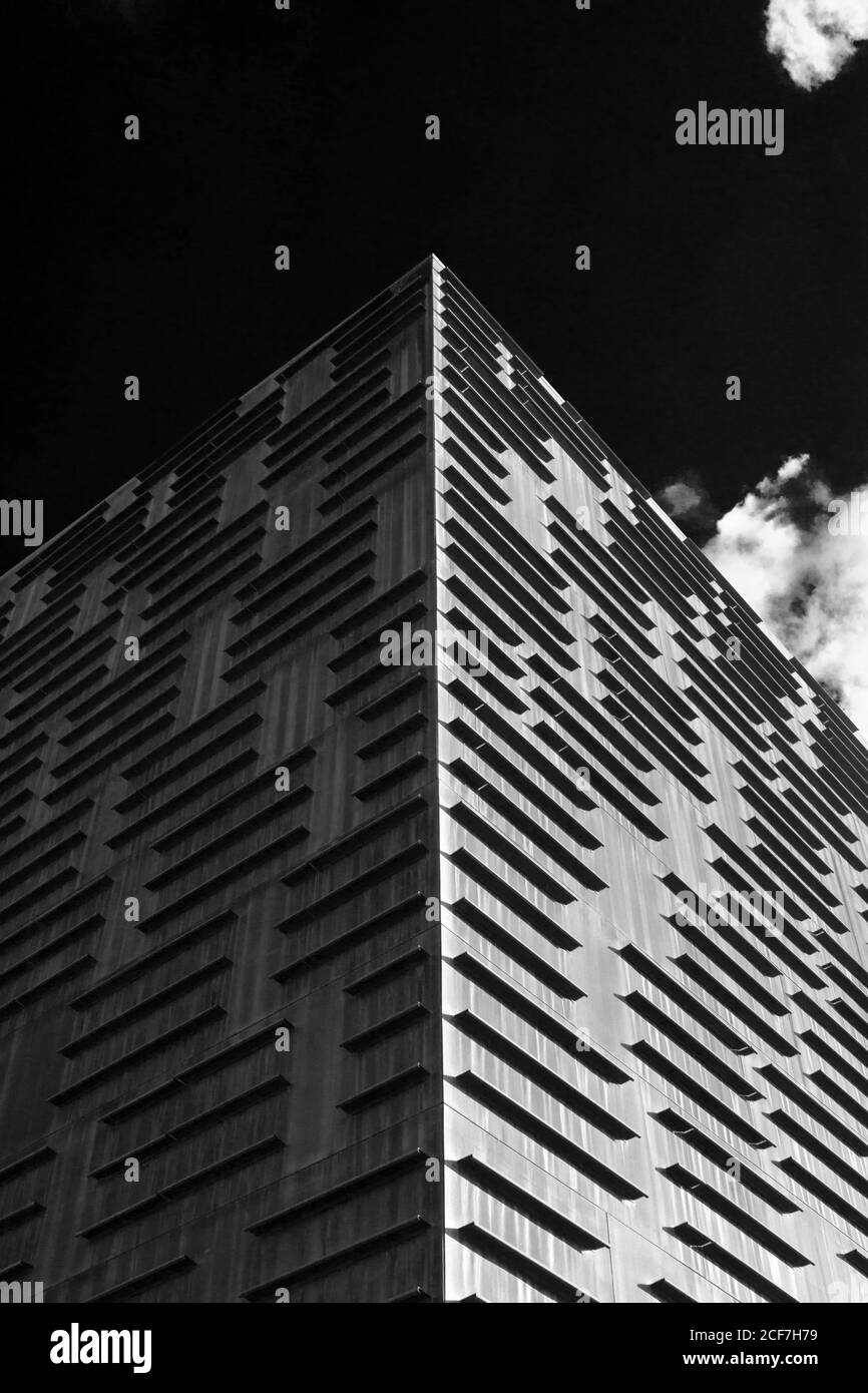 Architecture project of tall abstract futuristic building with ...