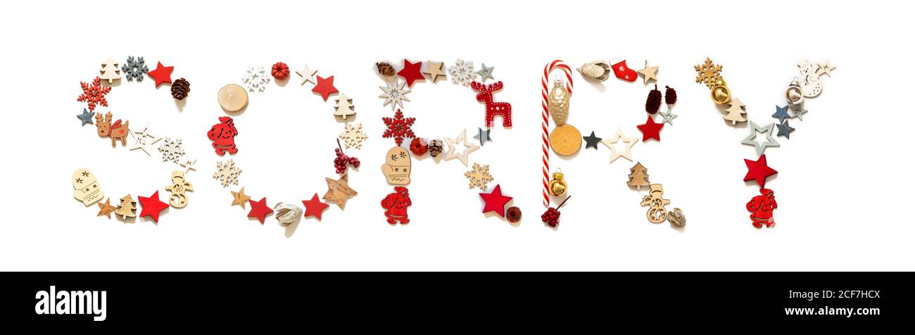 Colorful Christmas Decoration Letter Building Word Sorry Stock Photo ...