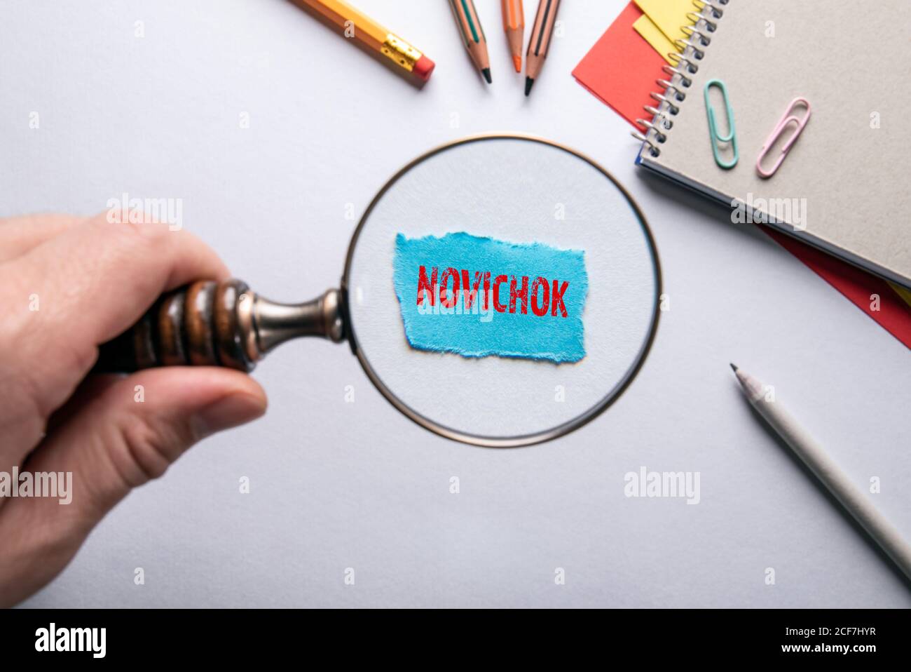 NOVICHOK. Research, investigation, science and medicine concept. Man's ...