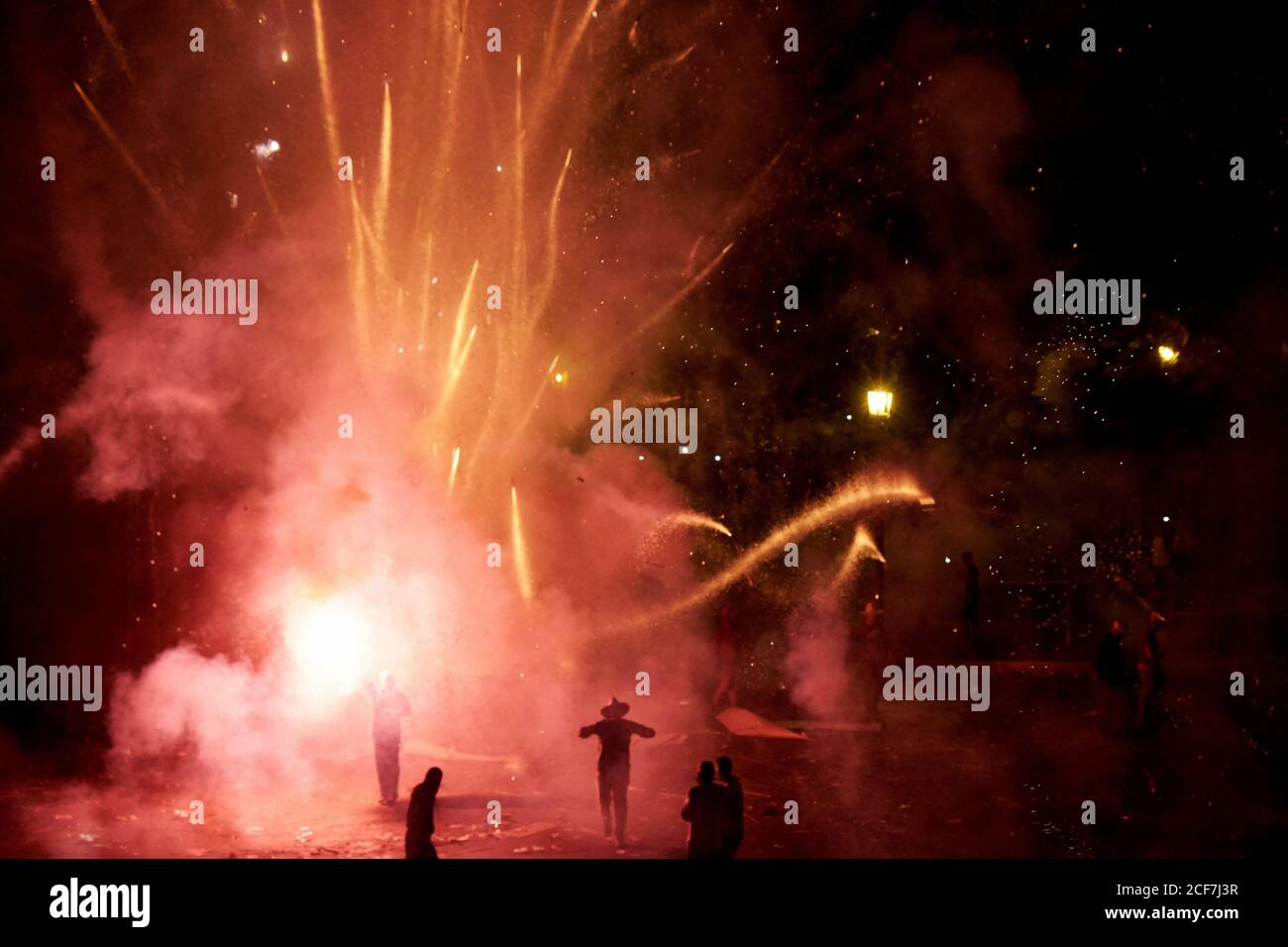CUBA - DECEMBER 28, 2018: people participating in Popular firework ...