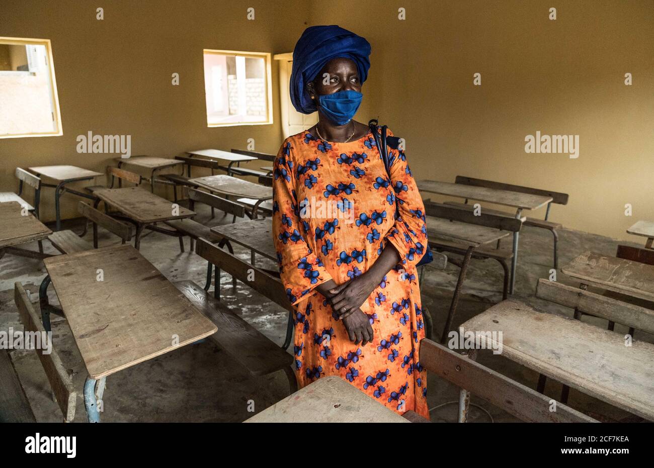 Dakar, Senegal. 2nd Sep, 2020. Awa Sarr Ndiaye, headmaster of Yoff High ...