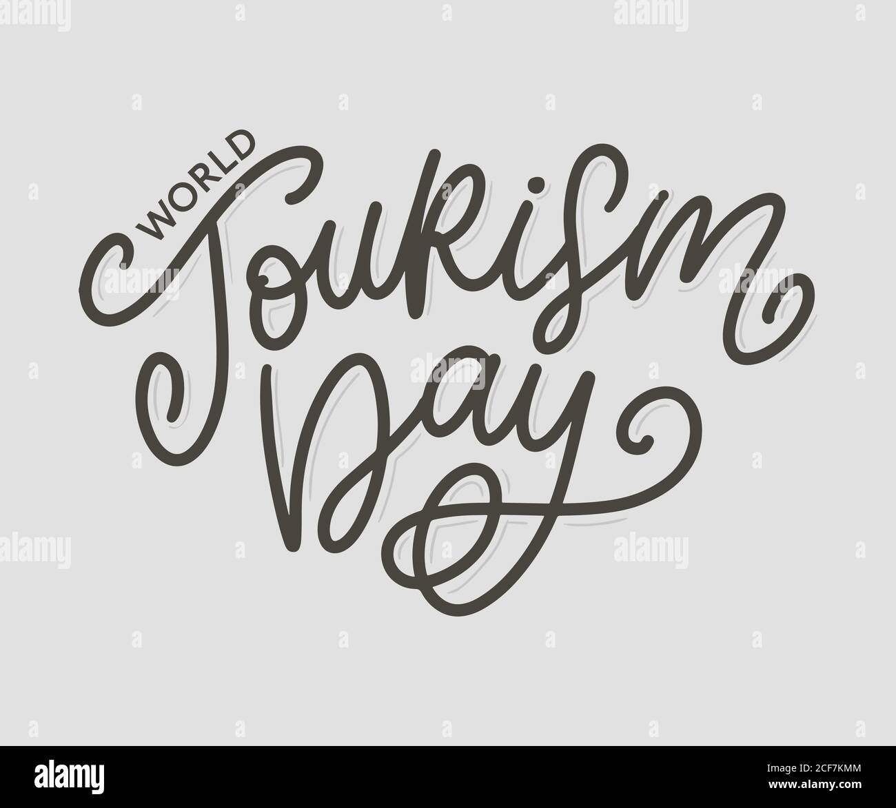 World tourism day hand lettering on white background. Vector ...