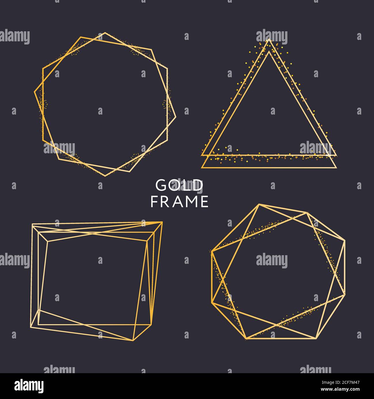 Gold frame decor isolated Vector shiny gold metallic gradient border ...