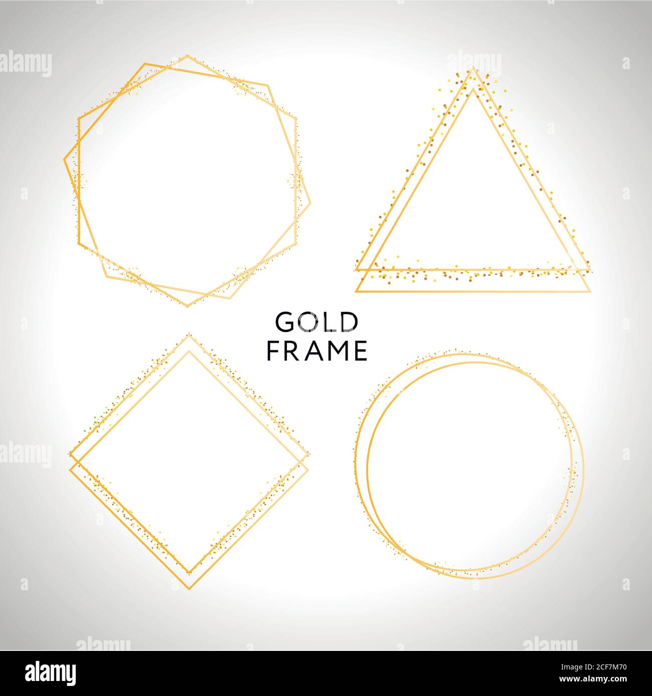 Gold frame decor isolated Vector shiny gold metallic gradient border ...