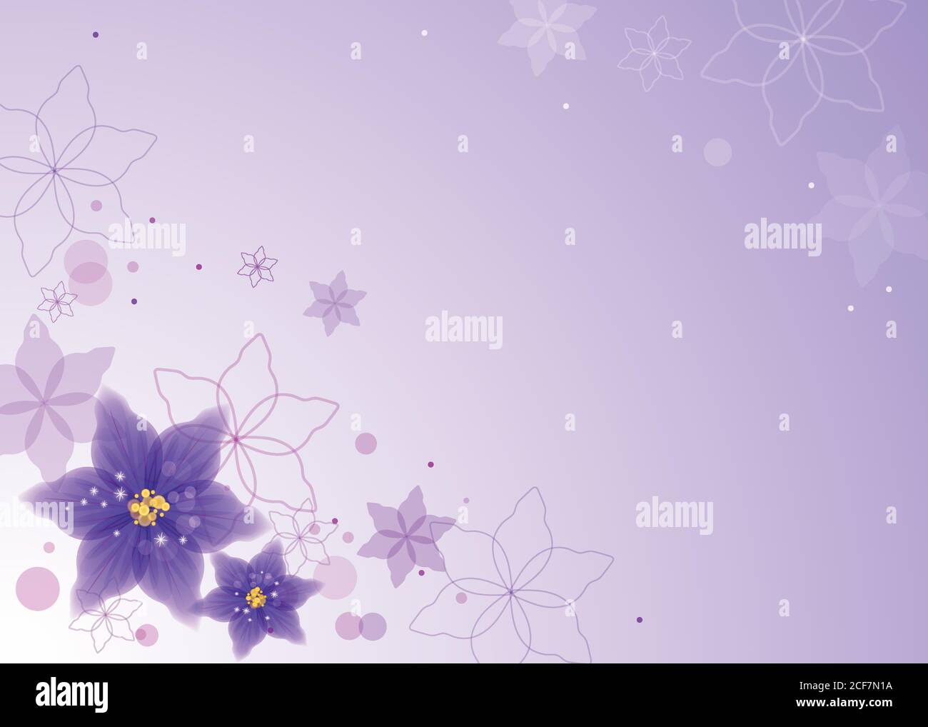 Floral vector background with beautiful violet flowers Stock Vector ...