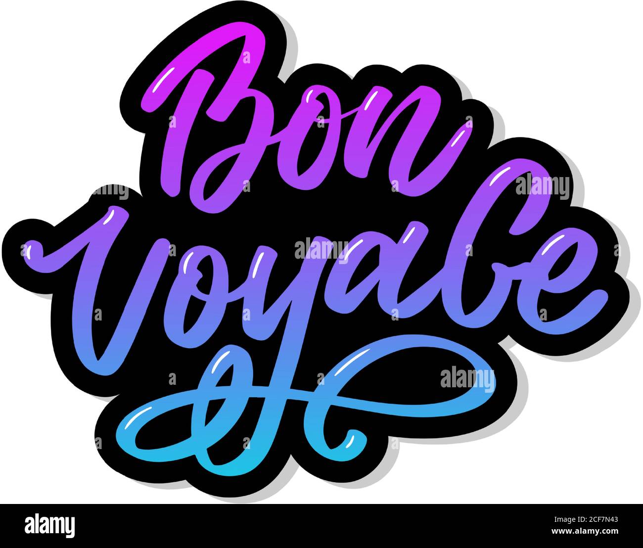 Bon Voyage Hand Lettering Vector Calligraphy Travel Stock Vector Image ...